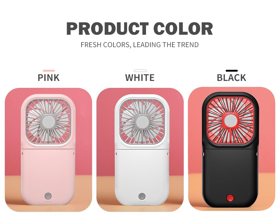 3000MHA power bank Fan Multifunctional foldable fan Portable Handheld ...