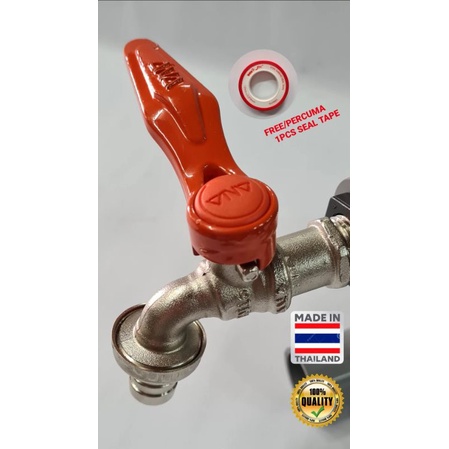 ANA HEAVY DUTY BRASS BODY BALL VALVE BIB TAP/KEPALA PIPE GARDEN(100% ...