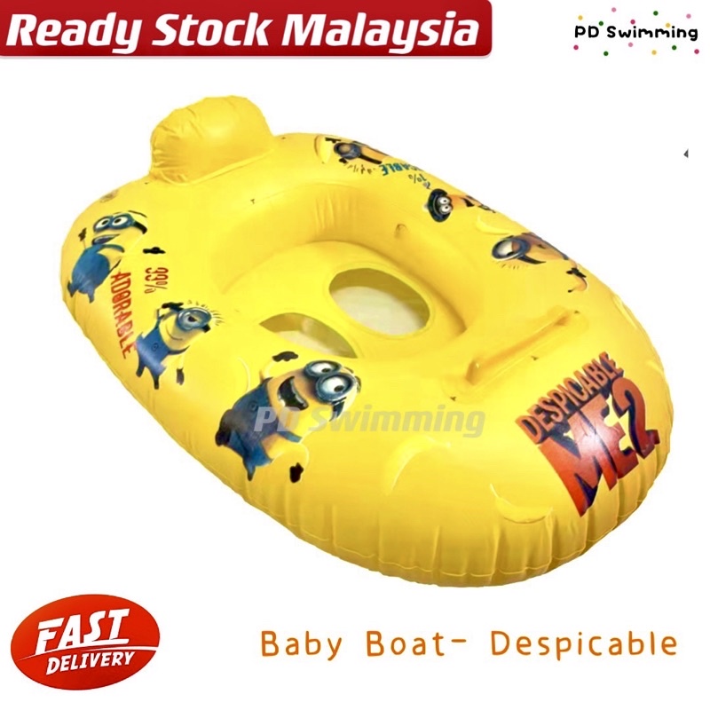 [Ready stock]Minion cartoon Baby Kids Inflatable Swimming Pool Seat ...