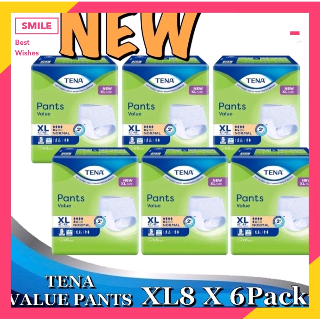TENA PANTS VALUE M10’s/L10’s/XL8’s X 6Packs | Shopee Malaysia