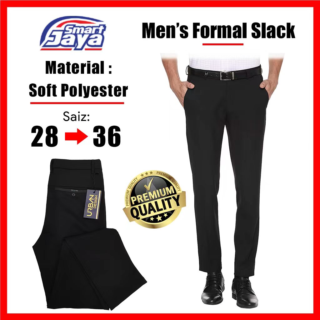 Seluar Slack Panjang Lelaki Dewasa Hitam/Office/Formal/Casual #29380 ...