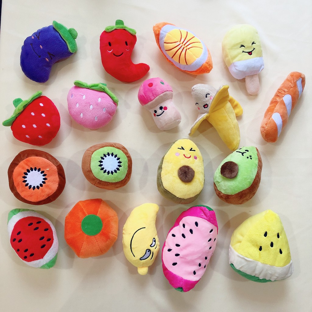 Dog Toys Pet Squeaky Plush Soft Toy Fruit Food | Shopee Malaysia