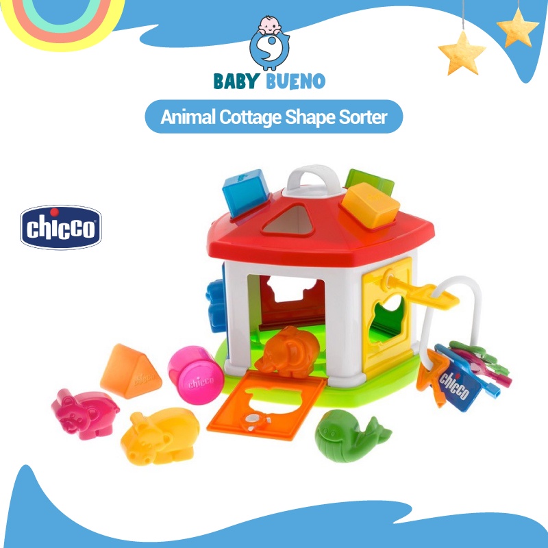 Baby Bueno Chicco Animal Cottage Shape Sorter Baby Toys Early Learning ...