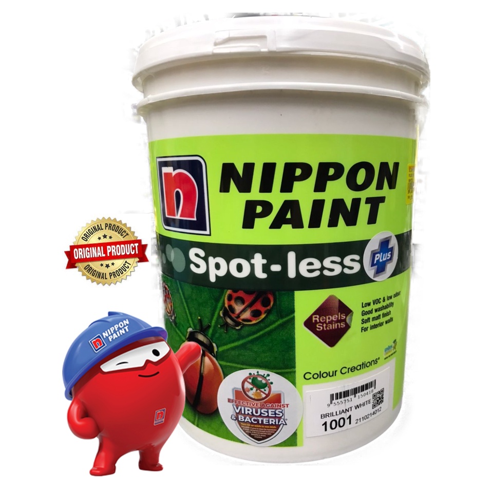 [READY STOCK] 5L Nippon Paint Spotless Spot less Interior Wall Paint ...