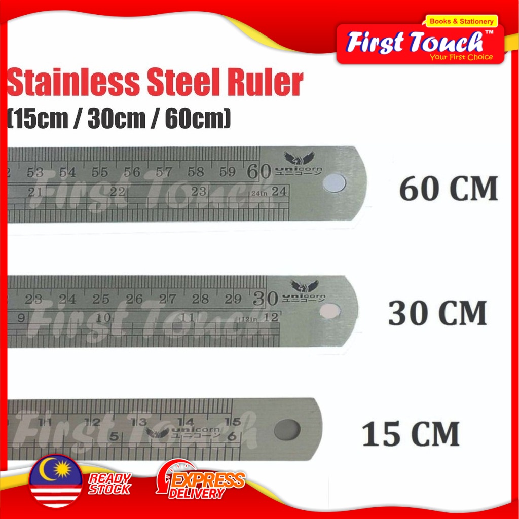 Stainless Steel Ruler / Pembaris Besi (15cm / 30cm / 60cm / 100cm ...