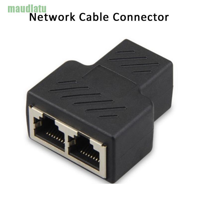 1 To 2 Ways RJ45 LAN Network Splitter Ports Coupler Connector Extender ...