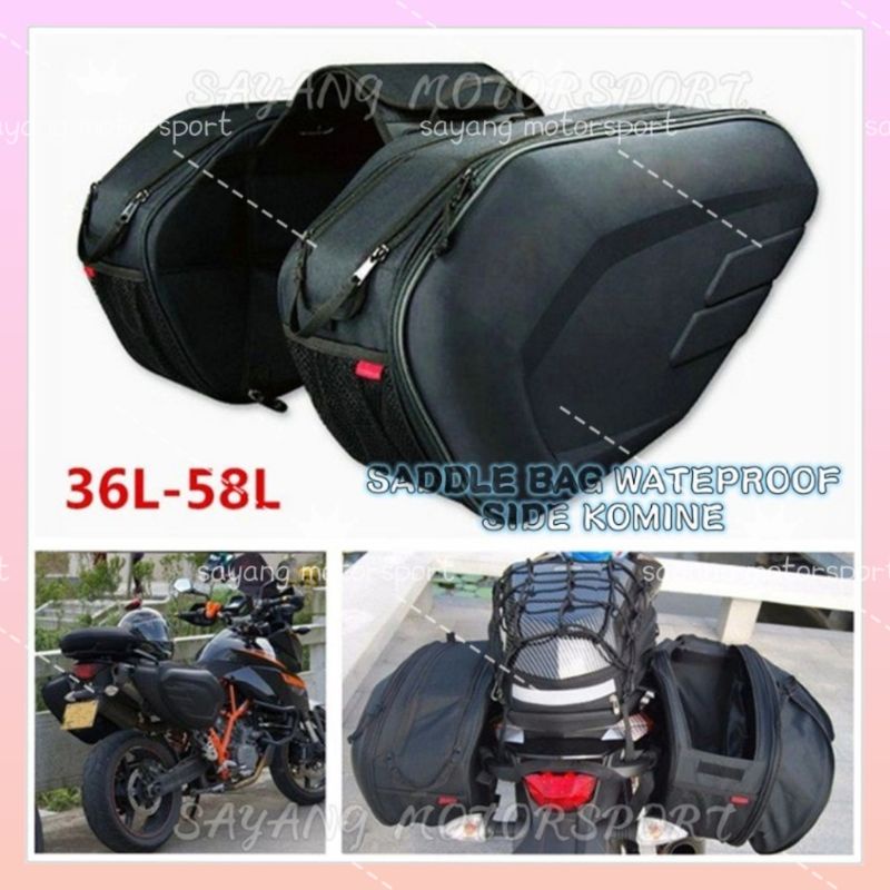 MOTORCYCLE UNIVERSAL SADDLE BAG WATERPROOF REAR BACK SEAT BAG TRAVEL ...