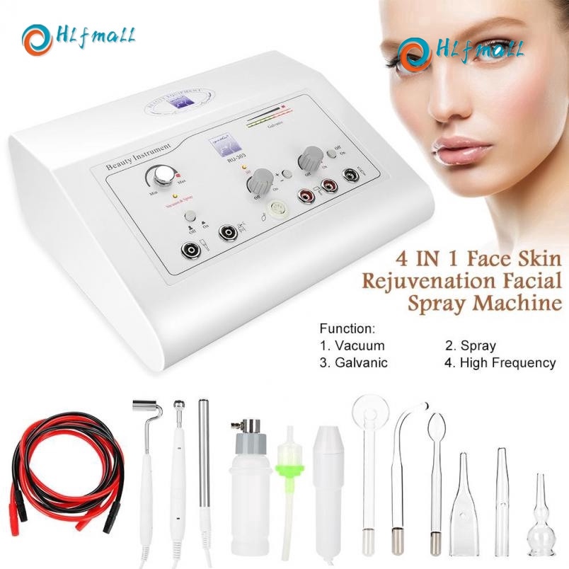 4 in 1 High Frequency Galvanic Vacuum Spray Facial Beauty Machine ...