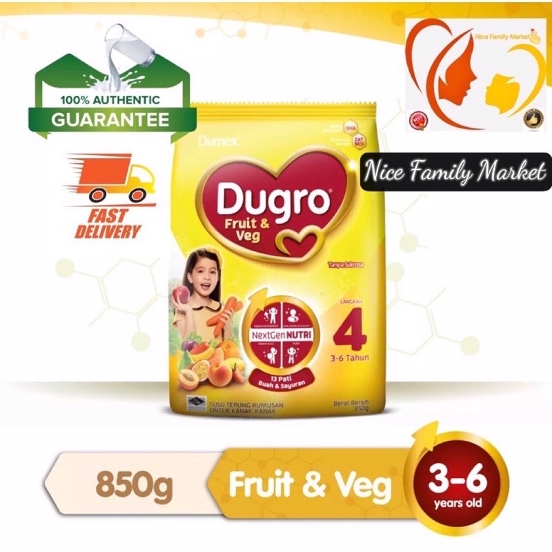 Dumex Dugro Step 3/4/5 Fruit&Veg-Yellow Packing -850g | Shopee Malaysia