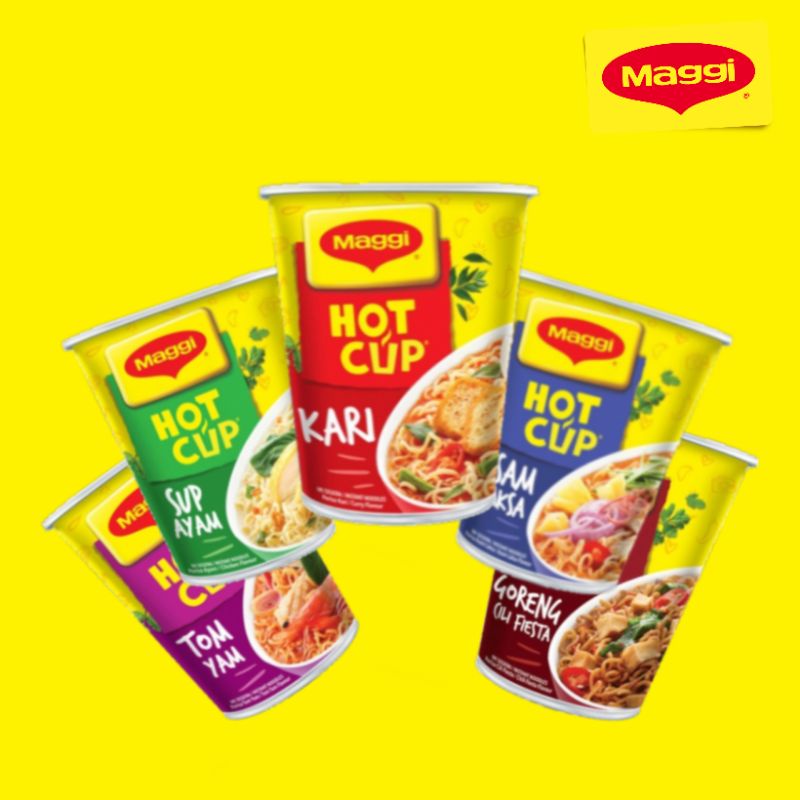Maggi Hot Cup (Kari/Sup Ayam/Asam Laksa/Tomyam/Goreng Cili Fiesta ...