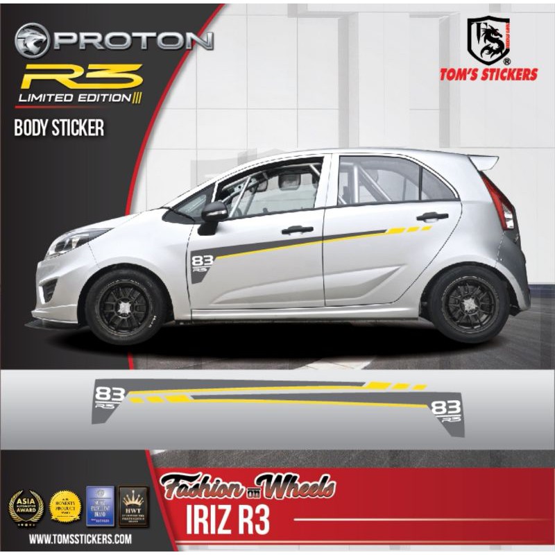 Proton Iriz R3 limited edition body sticker set | Shopee Malaysia
