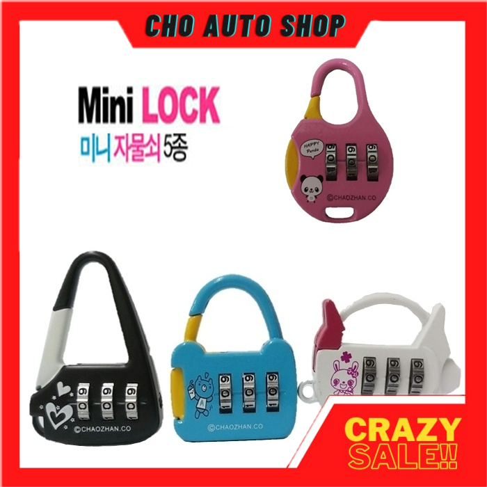 Mangga Kunci Digit Mini Padlock Cartoon 3 Digit Combination Password Cartoon 3 Digit Combination ...