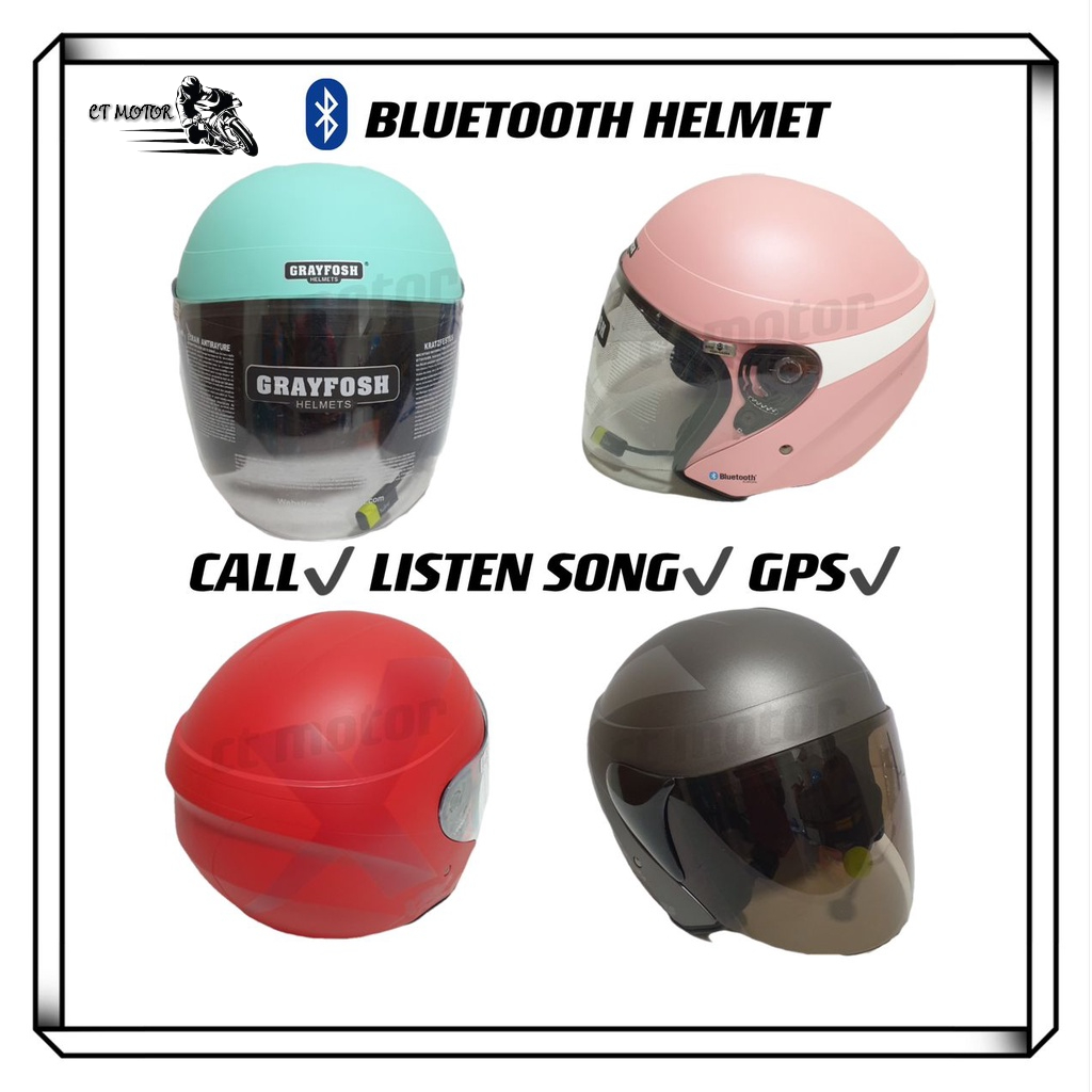 Grayfosh Xdot G528 B-SERIES Twiins Bluetooth Helmet with Visor (Sirim ...