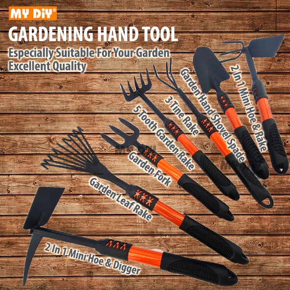 MYDIYHOMEDEPOT - Long Handle Garden Tool Set Mini Cangkul Spade Rake ...