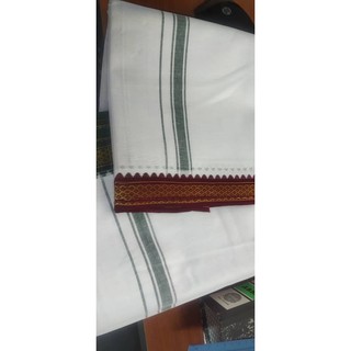 INDIAN TRADITIONAL VESHTI WHITE COLOR 9 X5 ( POLYESTER) | Shopee Malaysia