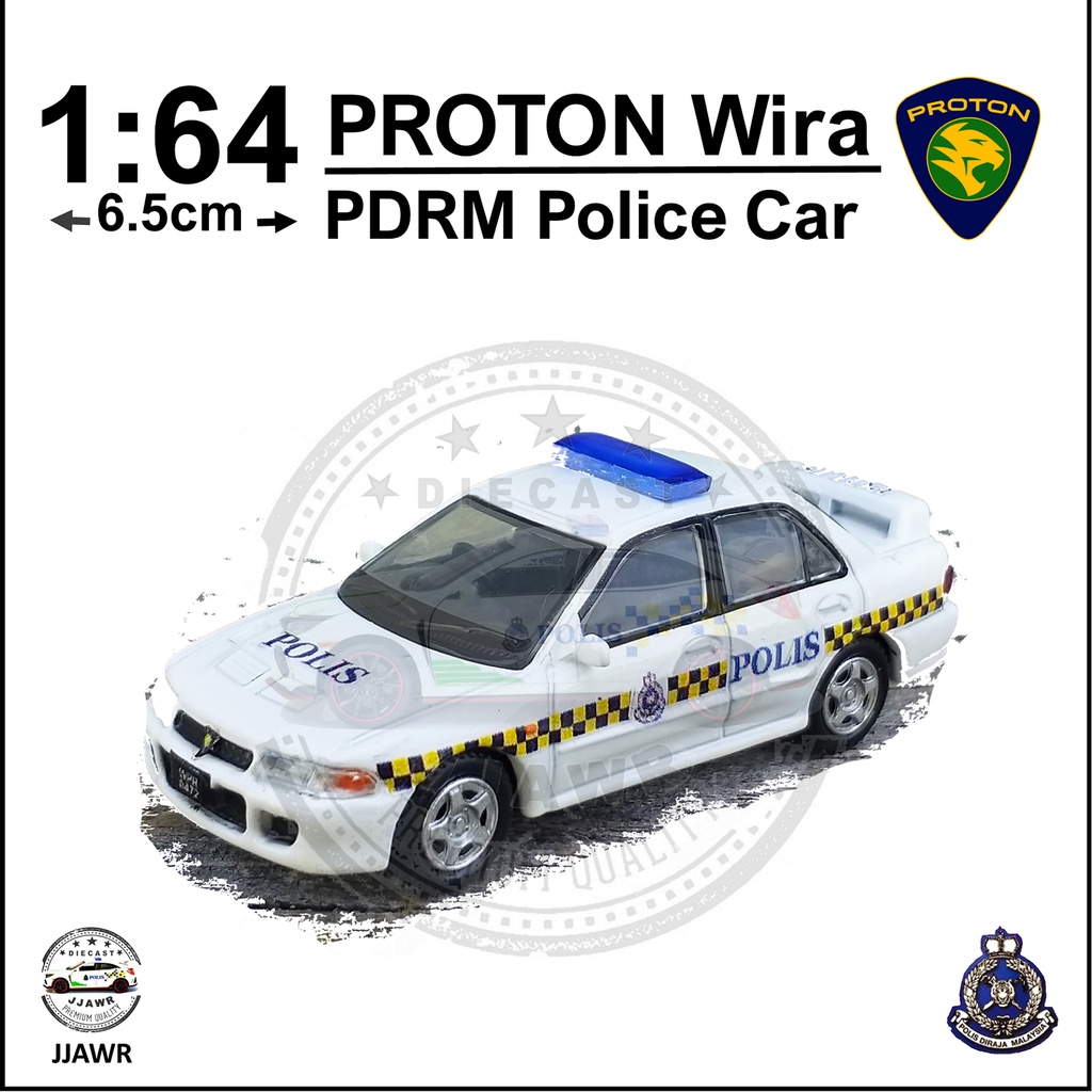 POLIS WIRA 1:64 Proton Wira PDRM Polis Diraja Malaysia Police Car Model ...