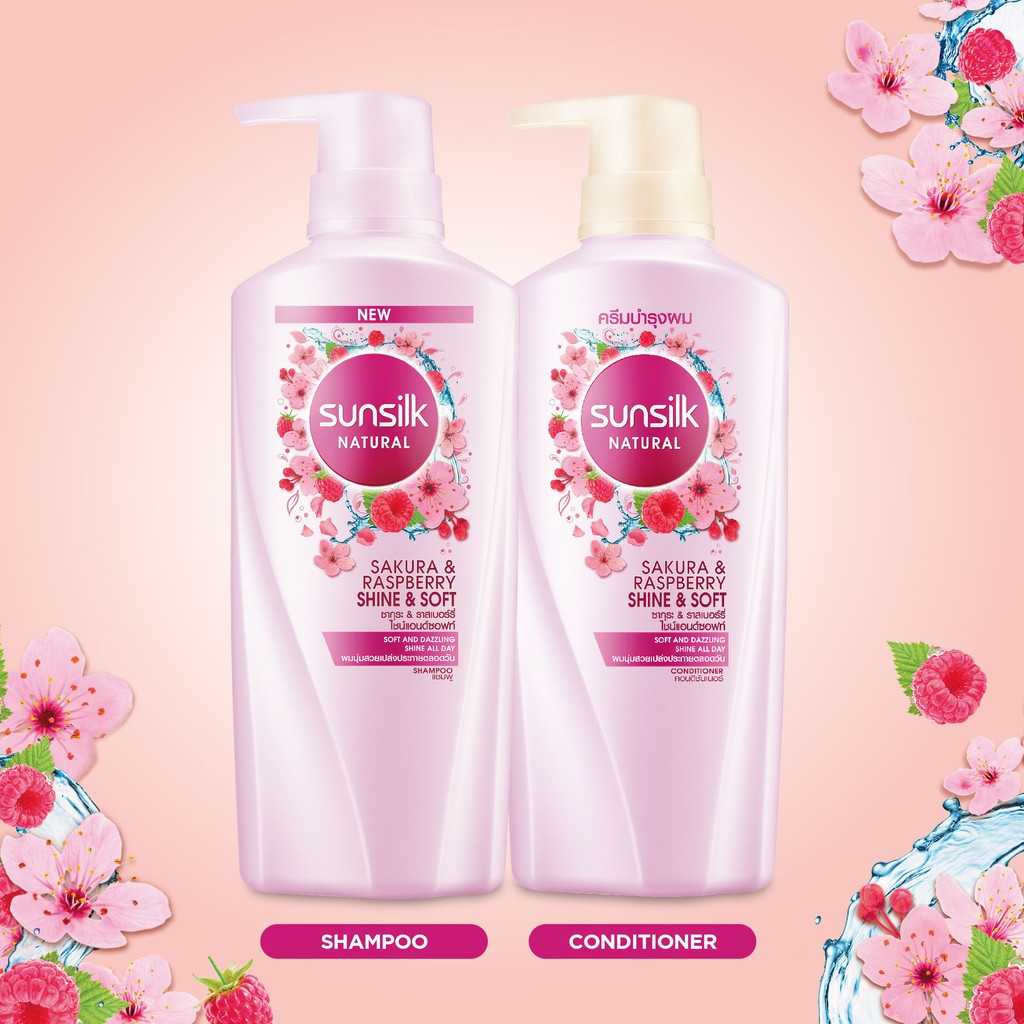 Sunsilk Natural Sakura & Raspberry Shine & Soft 450ml | Shopee Malaysia