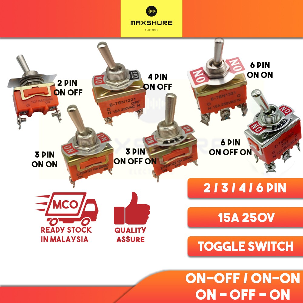 2 pin / 3 pin / 4 pin / 6 pin 15a 250v on-off / on-on / on-off-on, 2 / ...