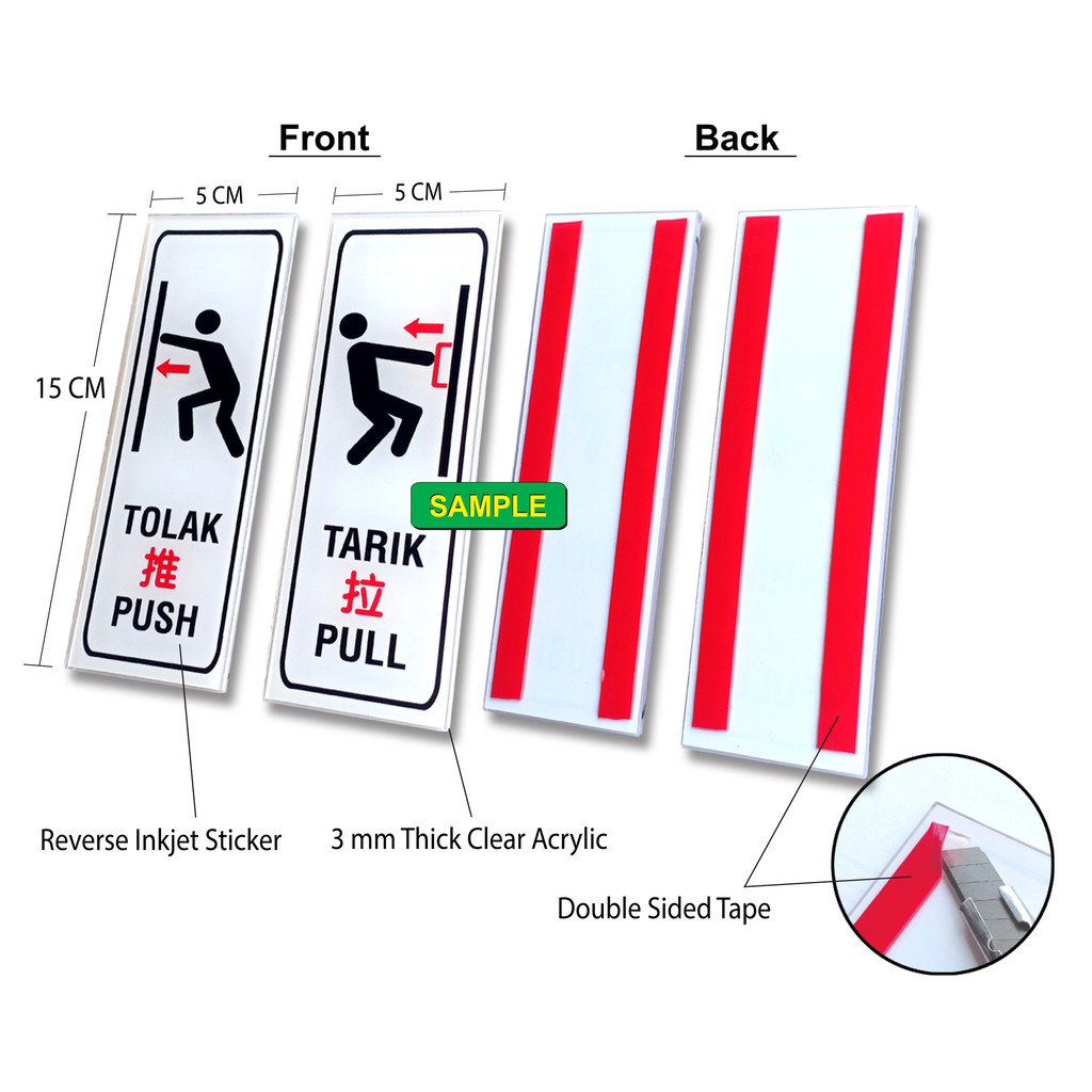 Door Sign. Push & Pull. Tarik Dan Tolak, Papan Tanda | Shopee Malaysia