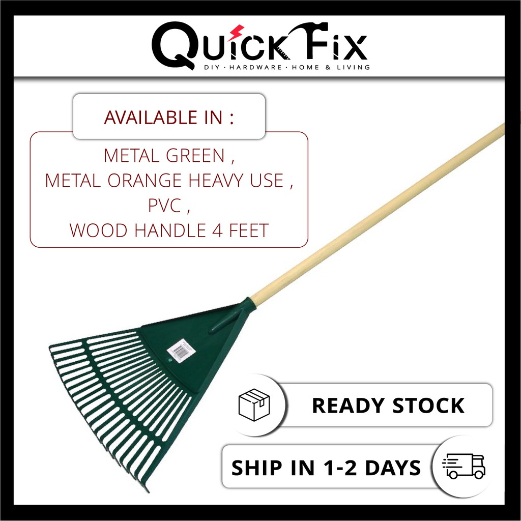 QuickFix Garden Rake Head Only Steel Metal Besi & PVC Light & Heavy ...