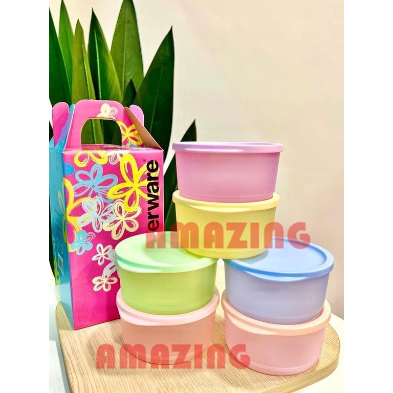Tupperware Summer Fresh Round (6pcs) 530ml with Gift box/ hadiah kahwin ...