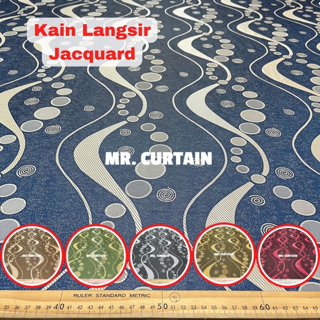 Kain Meter Langsir Jacquard Tebal Murah Bidang 55" Sesuai DIY Curtain ...