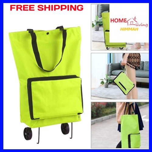 Foldable Shopping Trolley Bag with Wheels Collapsible Shopping Cart Reusable Foldable Grocery ...