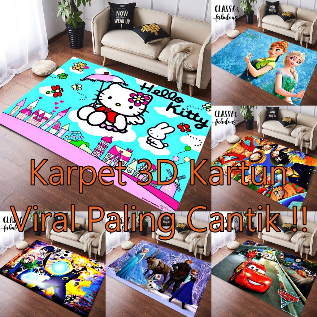 5D Karpet Kartun Velvet Viral Top Design| 5D Carpet Cartoon Viral Top ...