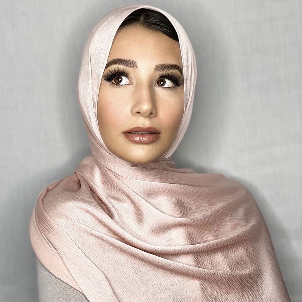 40 Colors Shawl Satin Ombra Muna // Crinkle Satin Silk Tudung Shawl // Shawl Muna Ombra Satin ...