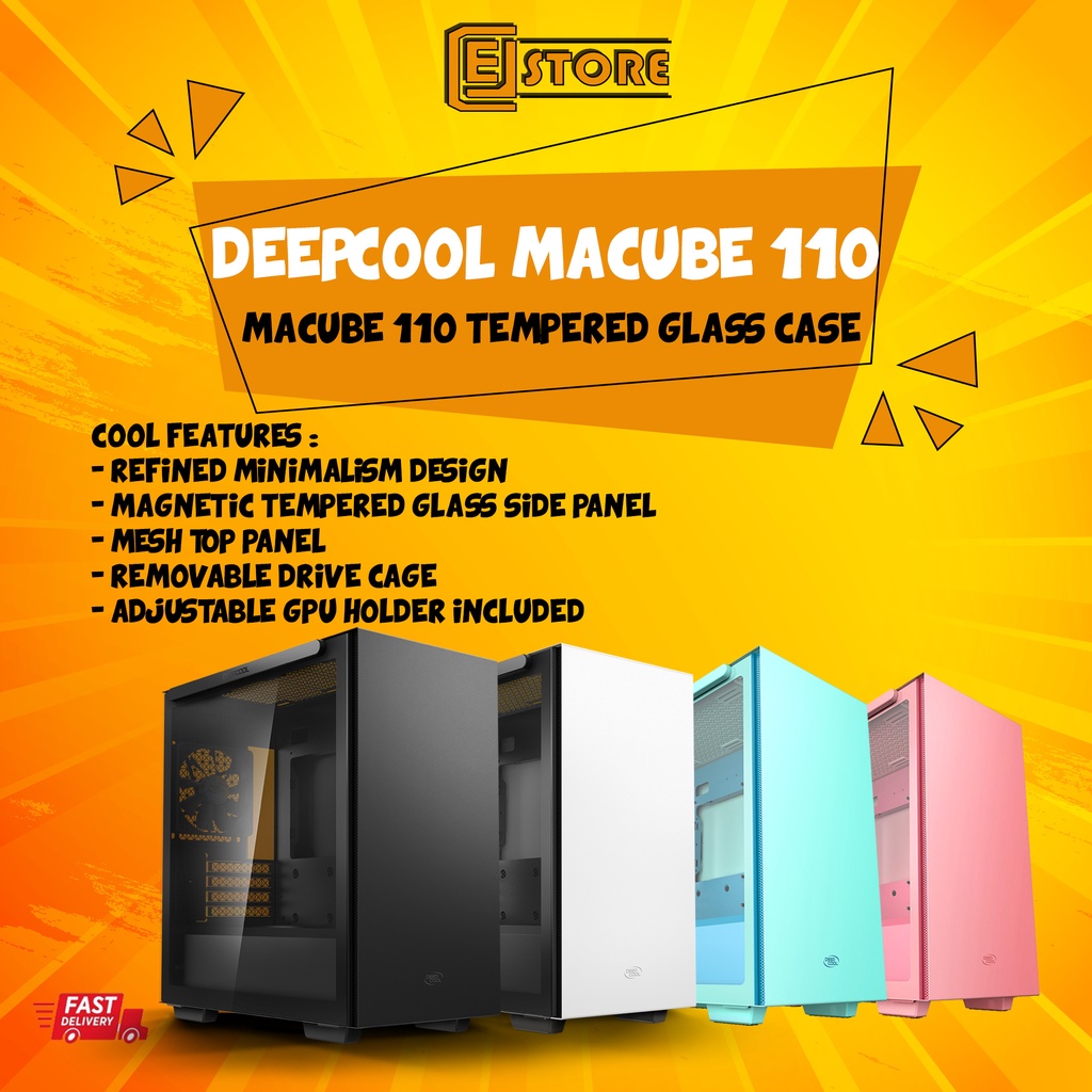 DEEPCOOL MACUBE 110 TG M-ATX CHASSIS ( BLACK / WHITE / GREEN / PINK ...