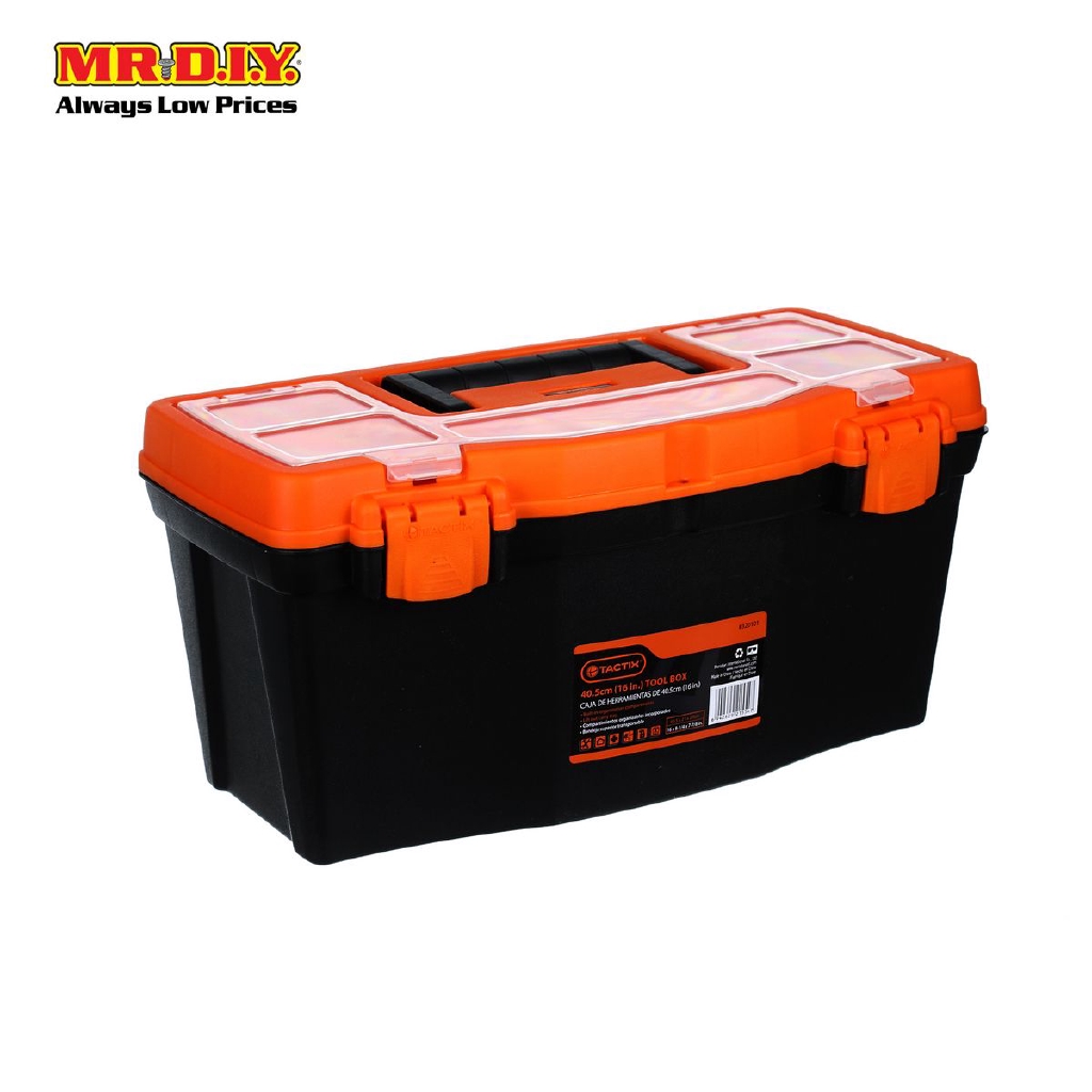 TACTIX Rectangular Plastic Storage Tool Box (40.5cm) | Shopee Malaysia