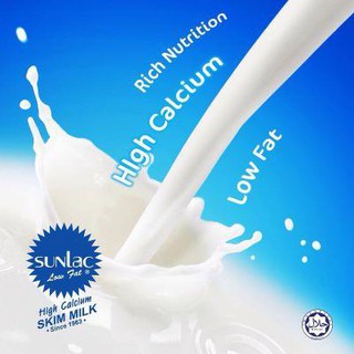 SUNLAC Low Fat Skim Milk Powder 700g (FREE 50g) Low Cholesterol Susu ...