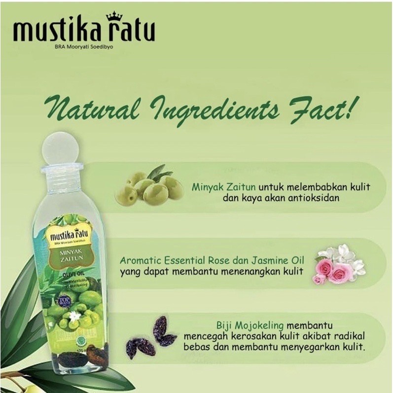 [ 100% ORIGINAL ] Mustika Ratu Minyak Zaitun Olive Oil (175ML) | Shopee Malaysia