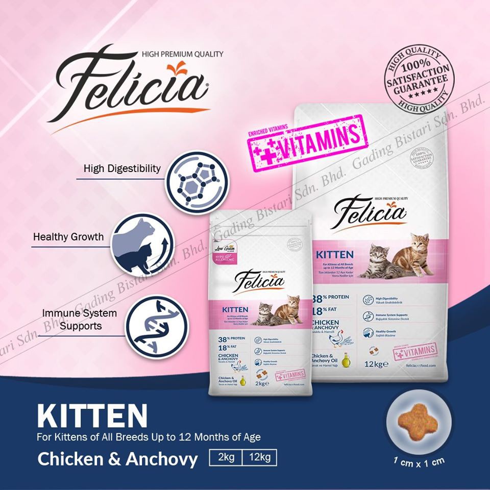Felicia Starter Kitten Chicken Cat Food - Original Pack (12kg) | Shopee ...