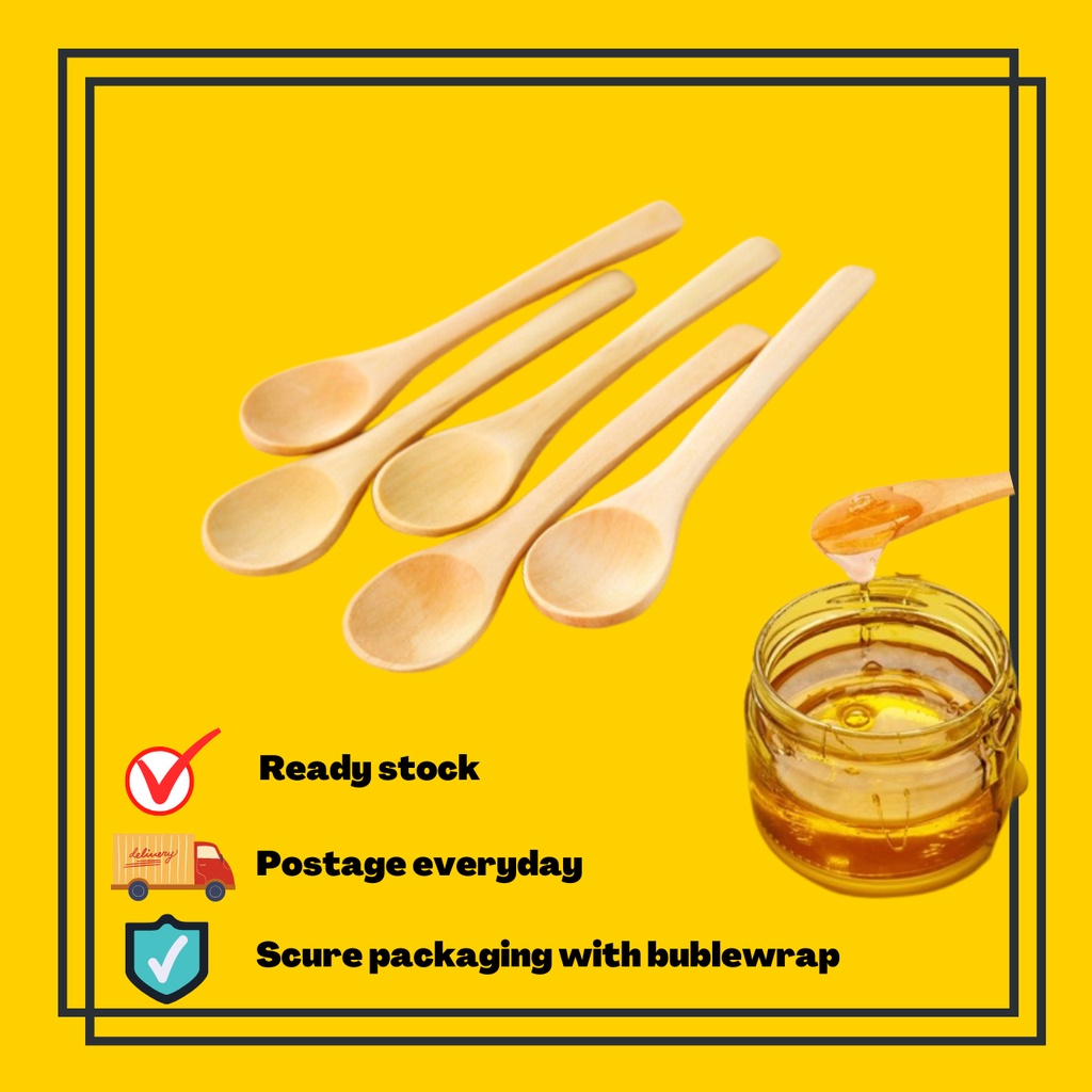 Sudu kayu Madu / Wooden Honey Spoon 2.8*9cm (READY STOCK) | Shopee Malaysia