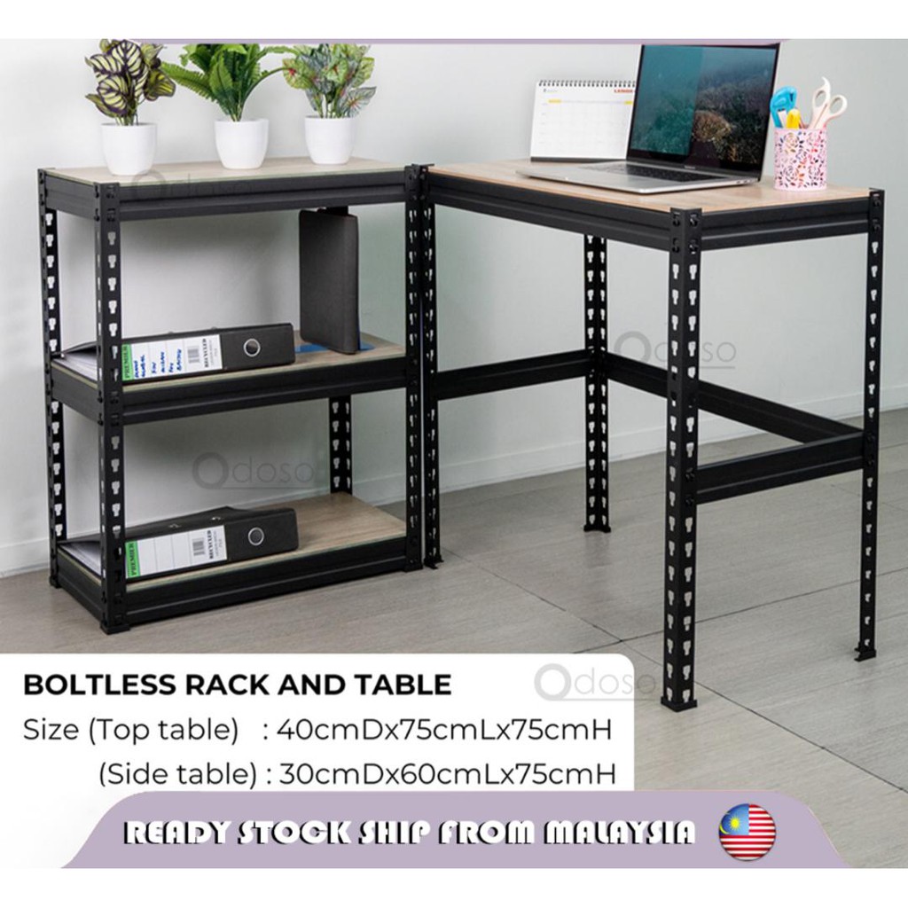 Home Prime HP010 Boltless Working Table with Side Rack Combo 2 In 1 ...
