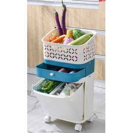 3 Tier Kitchen Drawer Roller Storage Trolley Dapur Laci Roda Cabinet ...