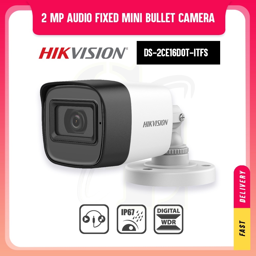 Hikvision DS-2CE16D0T-ITFS Turbo Full HD 2MP 4 in 1 Audio (Built in Mic ...