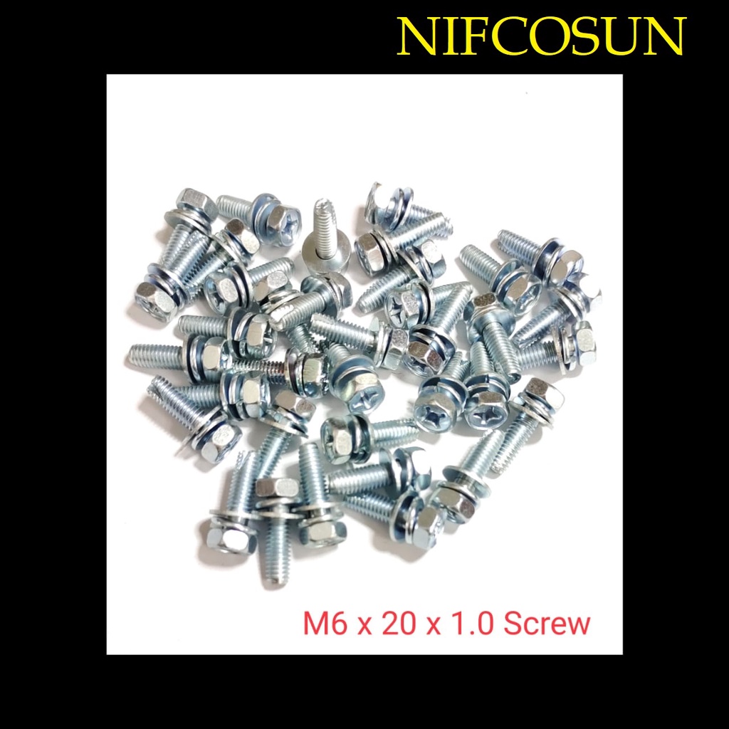 [READY STOCK][BUATAN MALAYSIA] UNIVERSAL M6 X 20 X 1.0 SCREW/BOLT ...