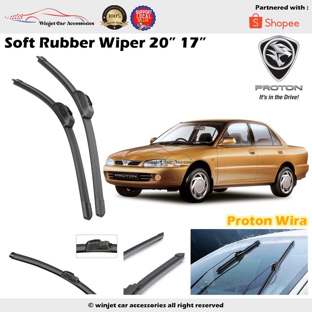 Proton Wira Car Front Windscreen Rubber Soft Wiper Size 20" / 17" | Shopee Malaysia