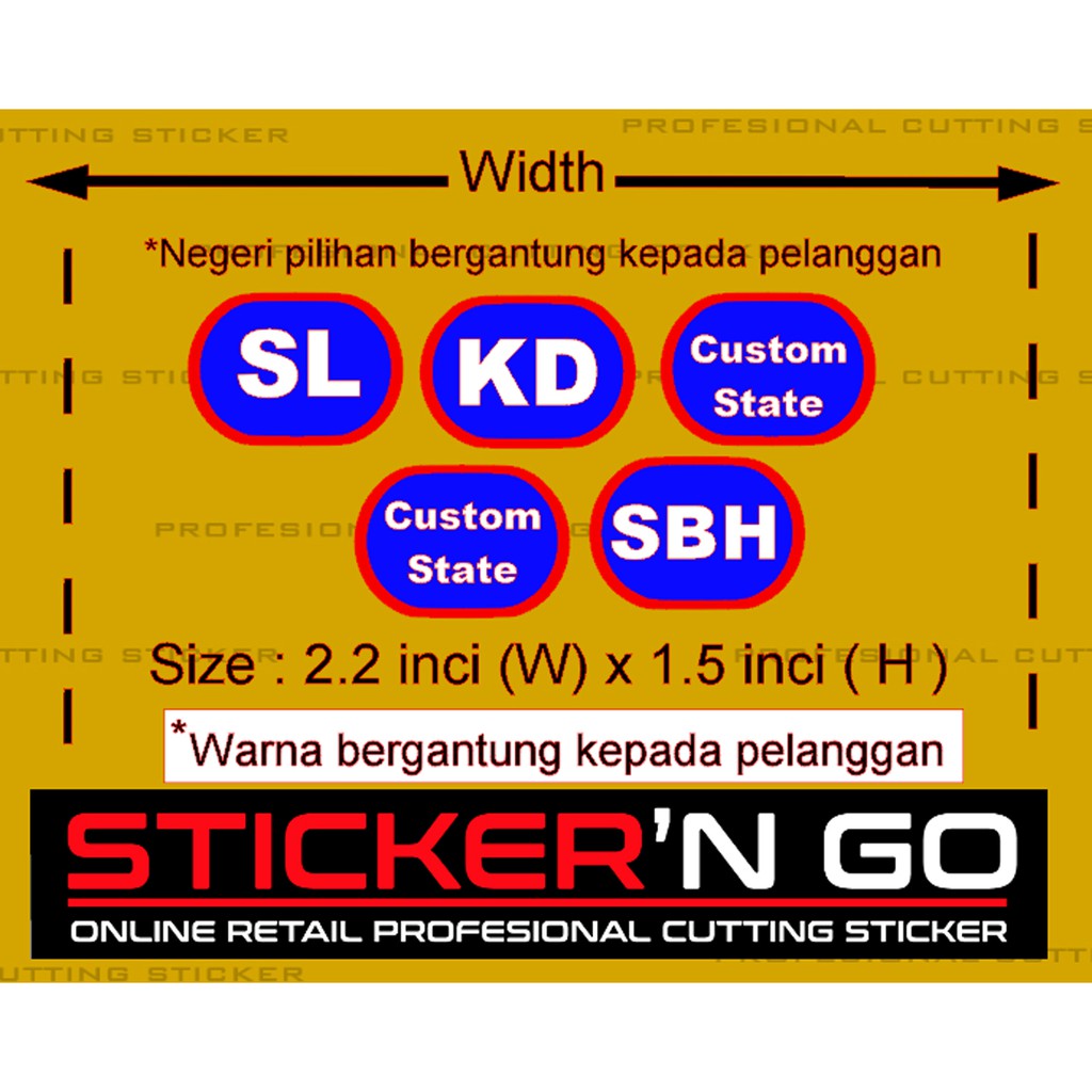 STICKER CUSTOM RADIO KL SEL KDH SBH JHR JB KTN KD CAR NEGERI DESIGN ...