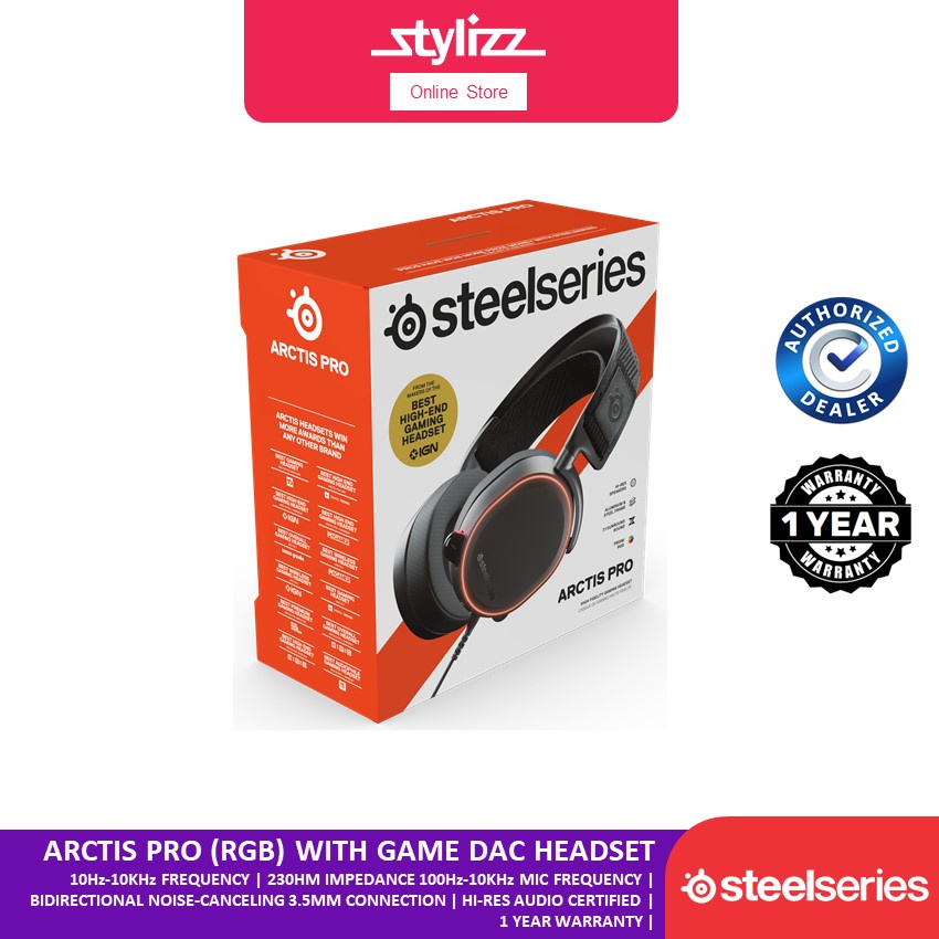 STEELSERIES ARCTIS PRO (RGB) WITH GAME DAC HEADSET - BLACK | Shopee ...