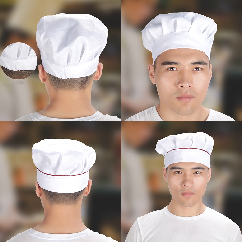[Biho] Adult Elastic Chef Hat Baker BBQ Workshop Canteen Kitchen ...