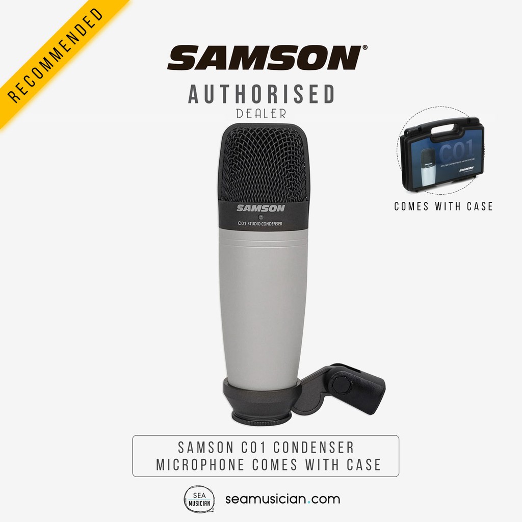 SAMSON C01 CONDENSER MICROPHONE COME WITH CASE (STUDIO RECORDING ...