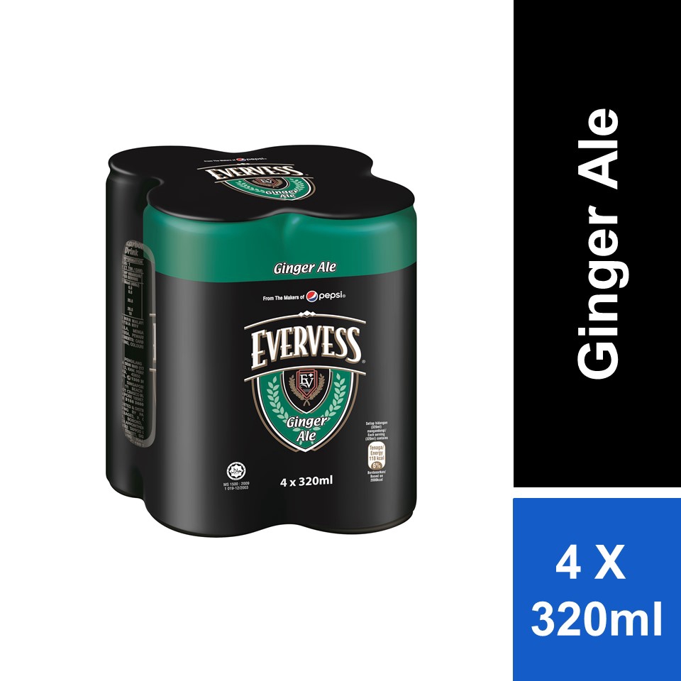 Evervess Ginger Ale 320ml x 4s | Shopee Malaysia