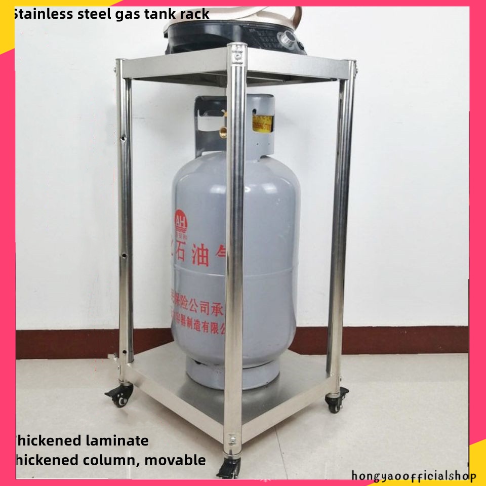 Stainless Steel Kitchen Gas Cylinder Storage Storage Rack Movable Stove ...