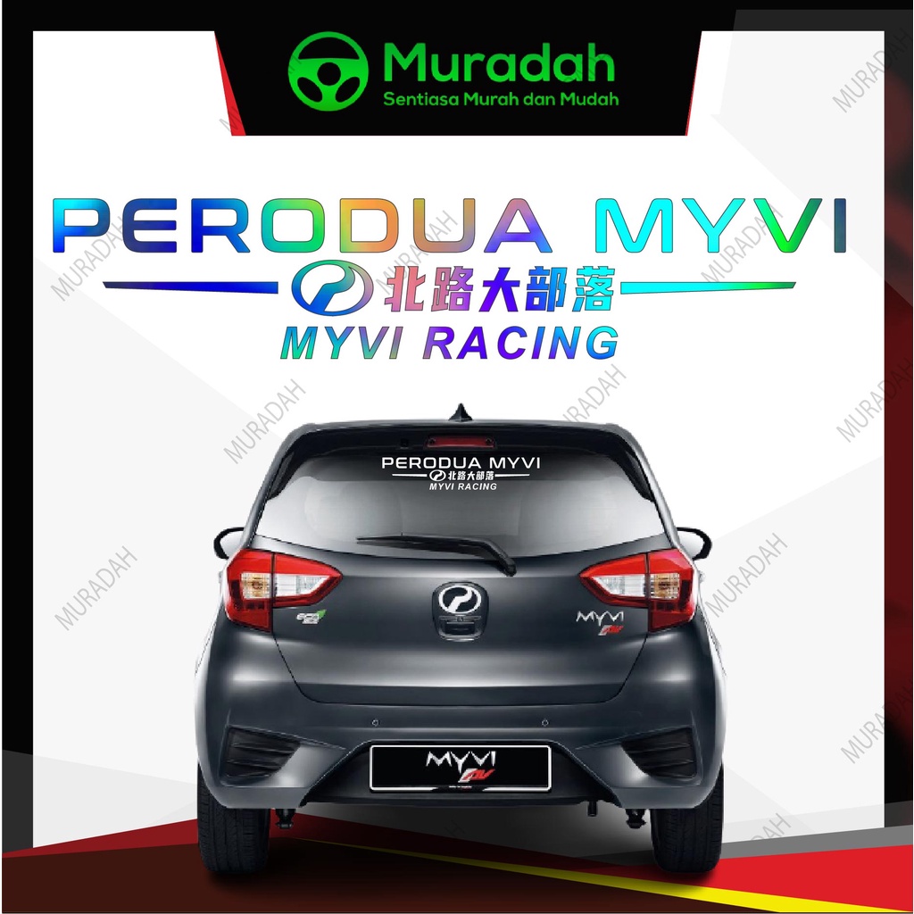 [ReadyStock]New Design Perodua Myvi Racing Car Logo Laser Sticker MG3 ...
