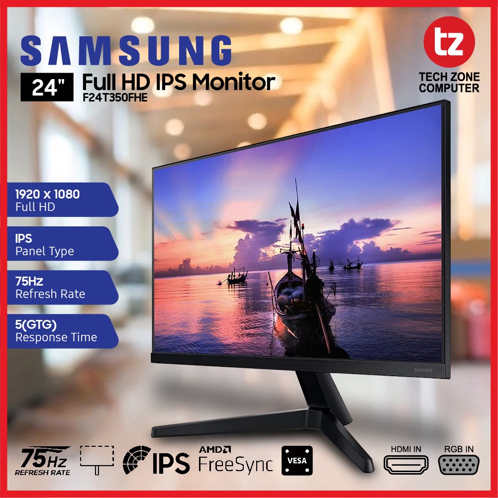 Samsung 24" LF24T350FHEXXM IPS FHD LED 75Hz AMD FreeSync HDMI (3 Years ...