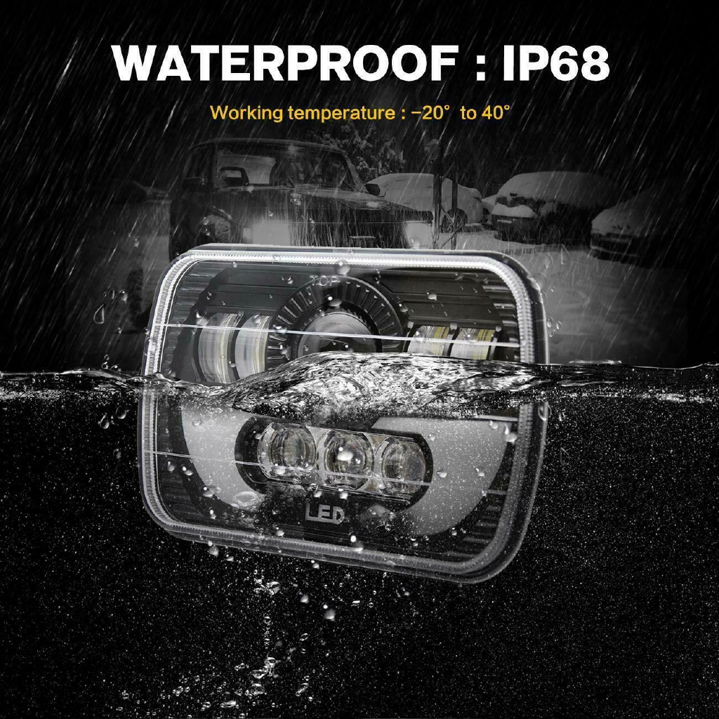 7x6" 120w h6054 halo drl sealed beam led headlights for toyota pickup ...