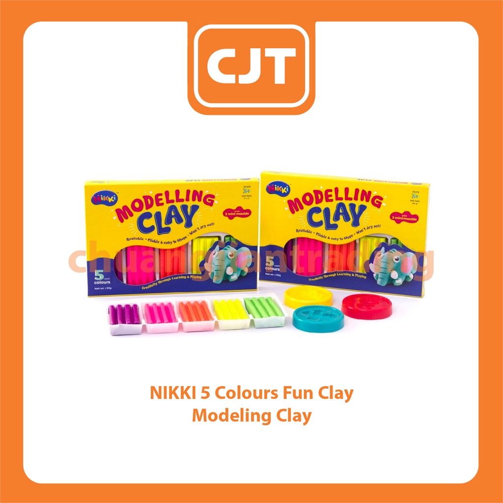 NIKKI 5 colours FUN CLAY MODELING CLAY (MD 5F) / ARISTON MODELING CLAY ...